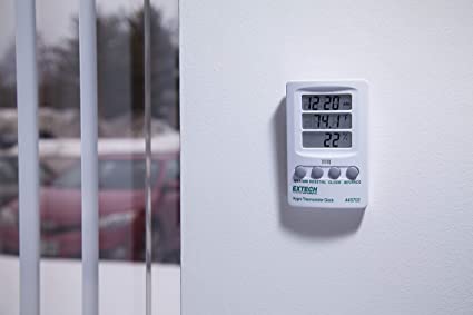 TERMO-HIGRÔMETR-RELÓGIO MÁX/MIN (TEMP INT.) - EXTECH - 445702