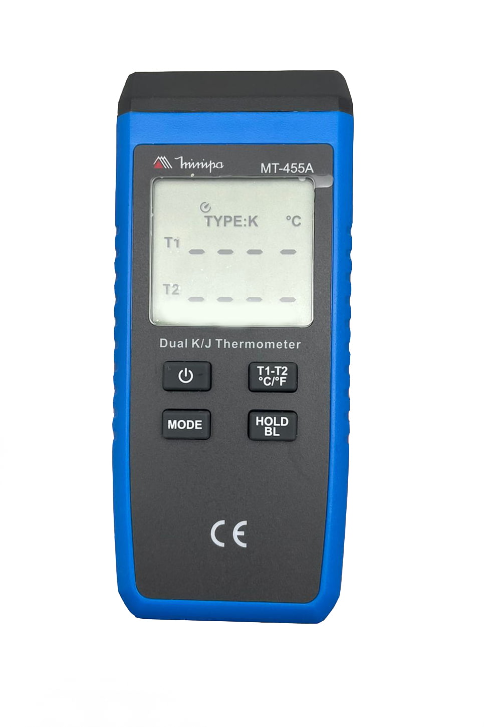 TERMÔMETRO PORTÁTIL MÁX/MÍN TIPO K/J (2x CANAIS) - MINIPA - MT-455A